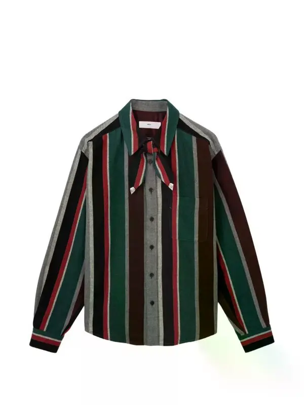 Toga Striped Scarf-detail Shirt