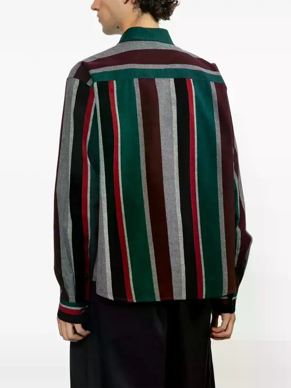Toga Striped Scarf-detail Shirt