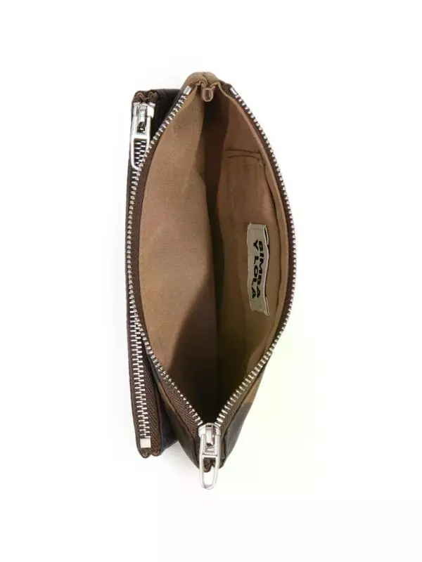 Bimba Y Lola Coated Chocolate Green Tartan Pocket Purse