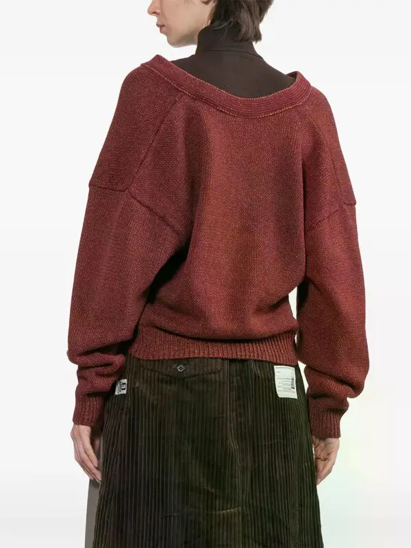 Mihara Yasuhiro Distressed Cable-knit Cardigan