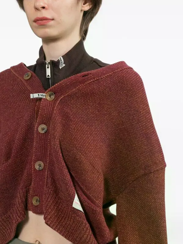 Mihara Yasuhiro Distressed Cable-knit Cardigan