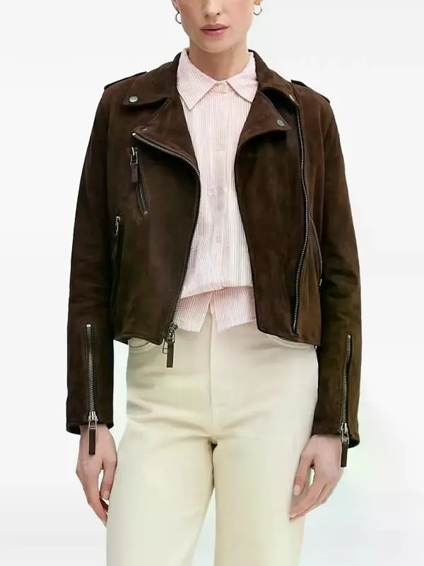 BLAUER. Zip-fastening Biker Jacket - Brown