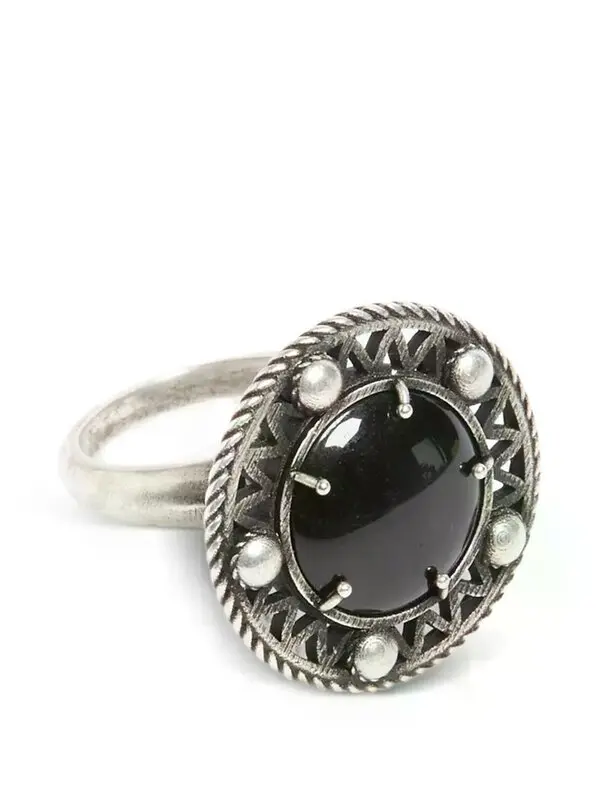 ANN DEMEULEMEESTER Engraved Stone-embellished Ring
