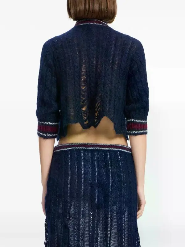 ANN DEMEULEMEESTER Distressed Cable-knit Sweater