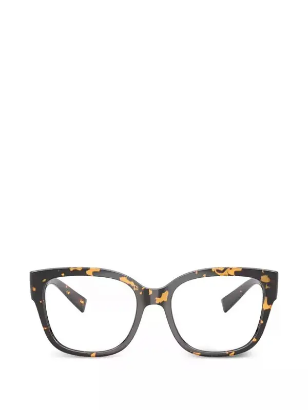 Dolce & Gabbana Dg-plaque Tortoiseshell-effect Glasses - Brown