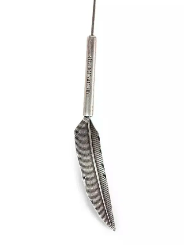 ANN DEMEULEMEESTER Feather-detail Lapel Pin - Silver