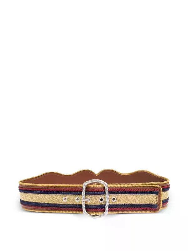 ANN DEMEULEMEESTER Regimental Jacquard Scalloped-edge Belt