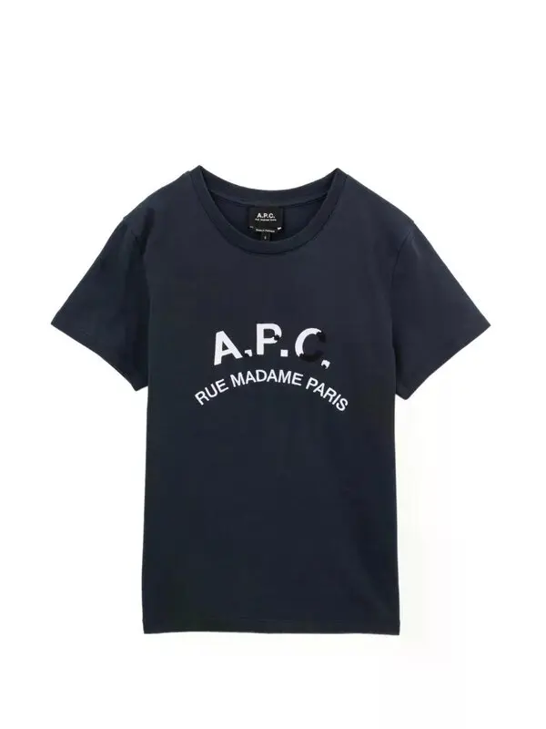 A.p.c. Logo-embroidered T-shirt - Blue