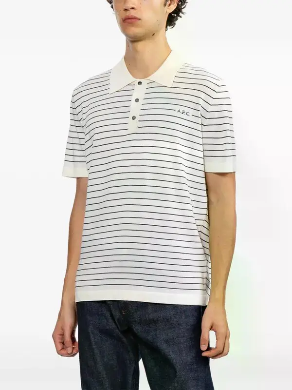 A.p.c. Striped Short-sleeve Polo Shirt