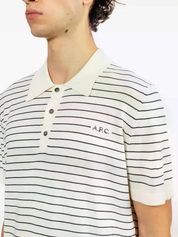 A.p.c. Striped Short-sleeve Polo Shirt