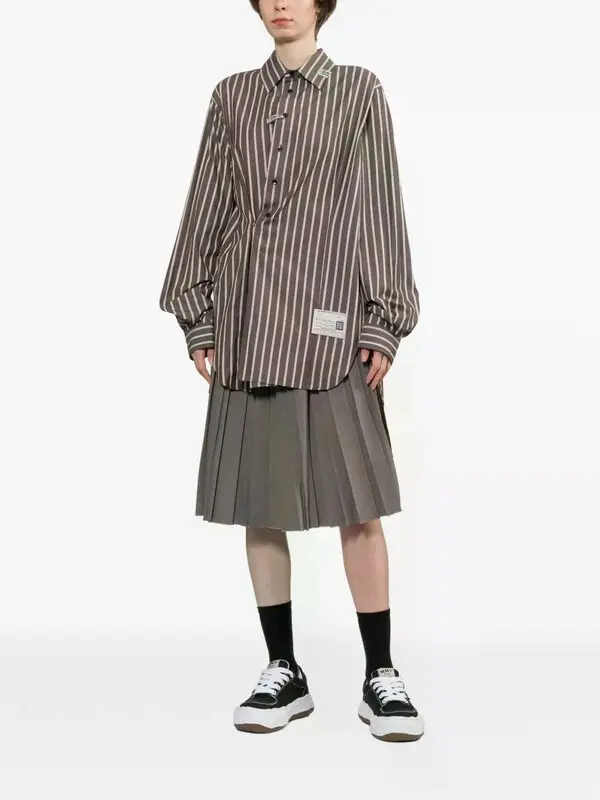 Mihara Yasuhiro Striped Twisted-detail Shirt