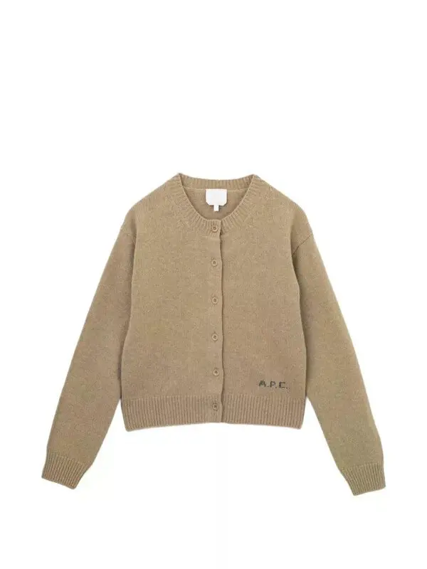 A.p.c. Logo-embroidered Cardigan - Brown