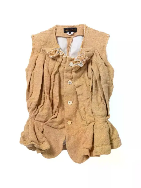Comme Des Garçons Pleated Vest - Neutrals