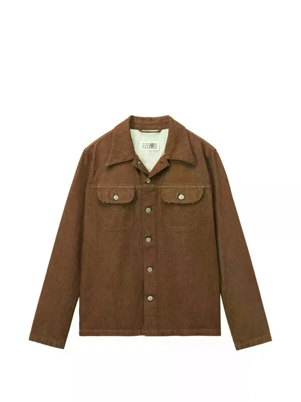 MAISON MARGIELA Contrast-stitch Denim Jacket - Brown