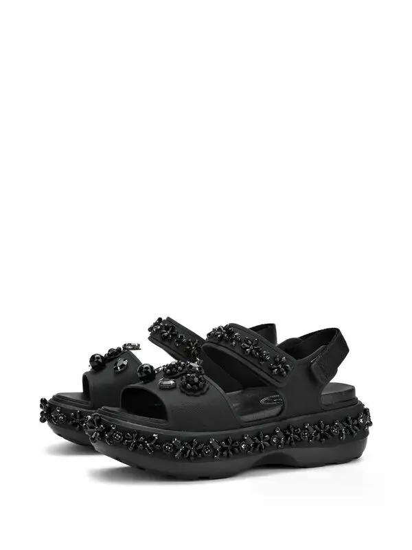 CROCS Simone Rocha X Embellished Floral Platform Sandals - Black