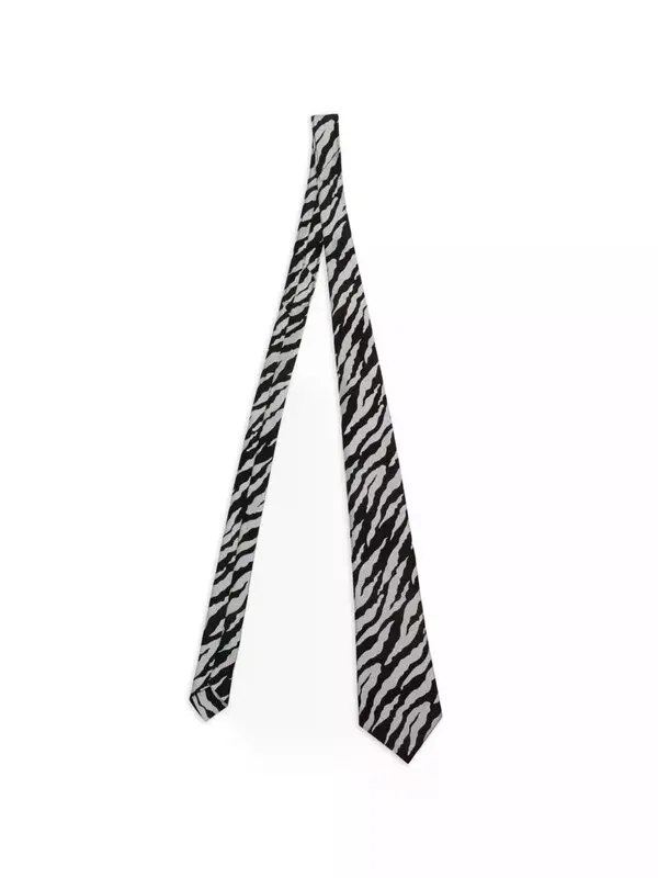 Comme Des Garçons Zebra Pattern Tie - Black