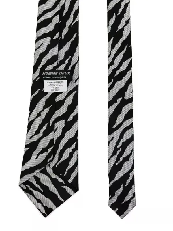 Comme Des Garçons Zebra Pattern Tie