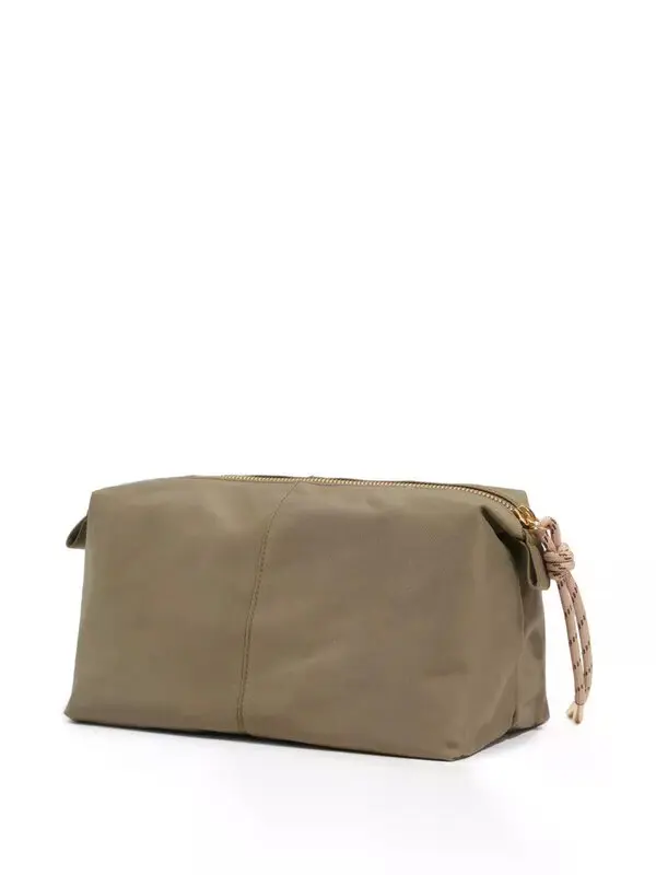 Bimba Y Lola Large Olive Nylon Trapecio Make-up Case
