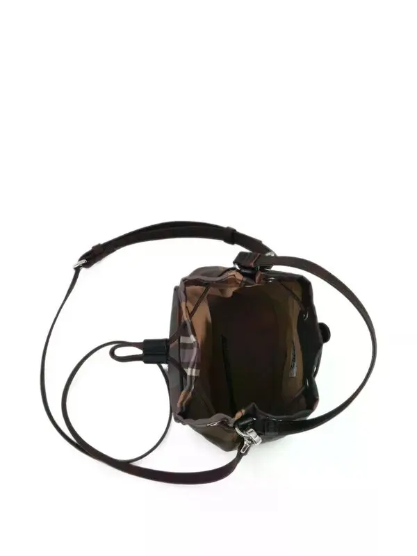 Bimba Y Lola Coated Chocolate Green Tartan Bucket Bag