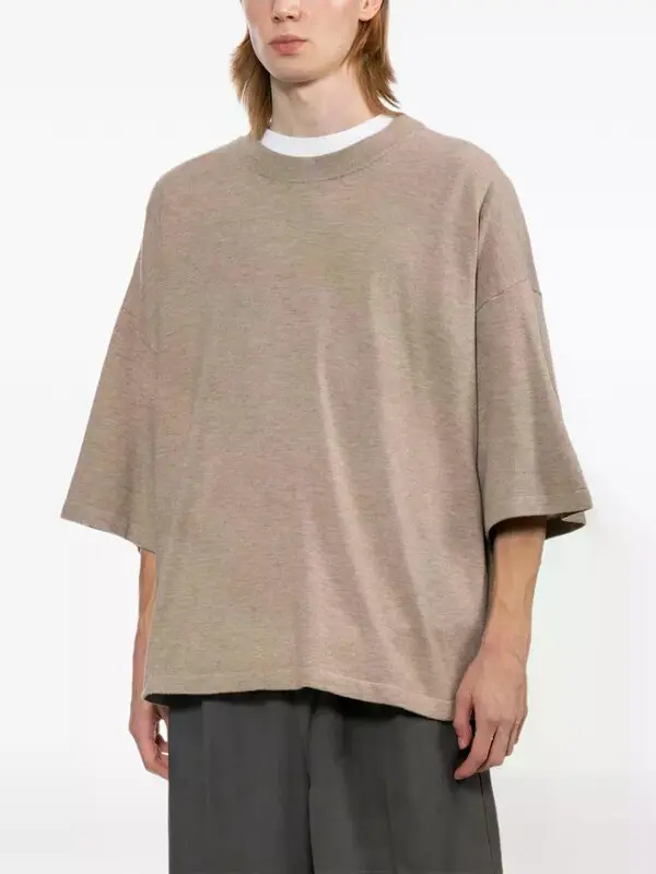 ESSENTIALS Crew Neck Jumper With Short Sleeves