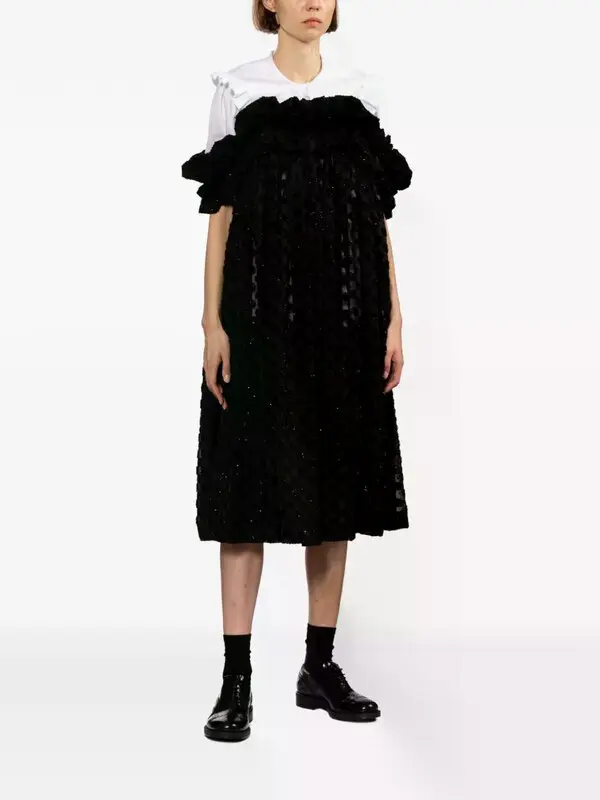 Noir Kei Ninomiya Ruffled Polka-dot Midi Dress