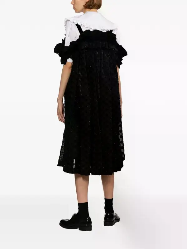 Noir Kei Ninomiya Ruffled Polka-dot Midi Dress