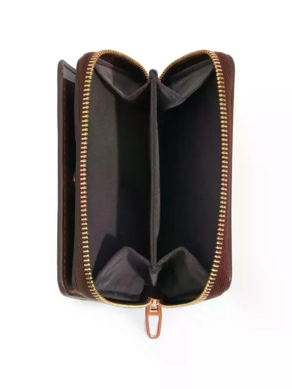 Bimba Y Lola Dark Tan Leather Lapel Wallet