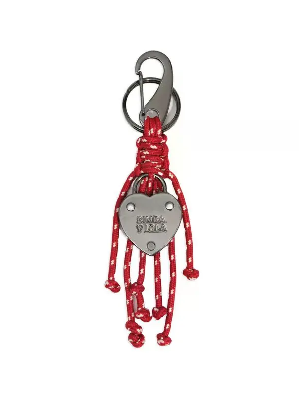 Bimba Y Lola Heart-padlock And Ropes Keyring - Red