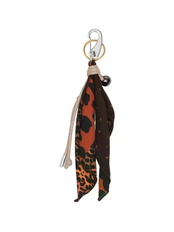 Bimba Y Lola Patchwork Scarf Key Ring - Brown