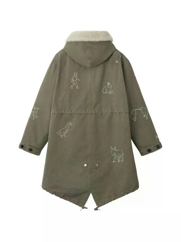 Sea Embroidered Shearling-trim Jacket