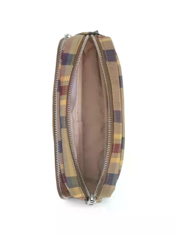 Bimba Y Lola Khaki And Garnet Tartan Jacquard Pocket Case