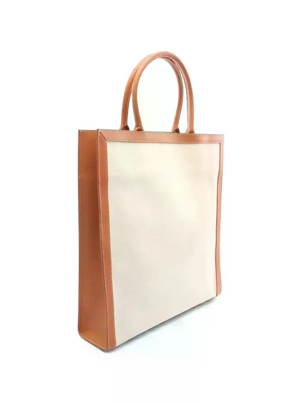 Celine 2000s Vertical Cabas Tote Bag - White