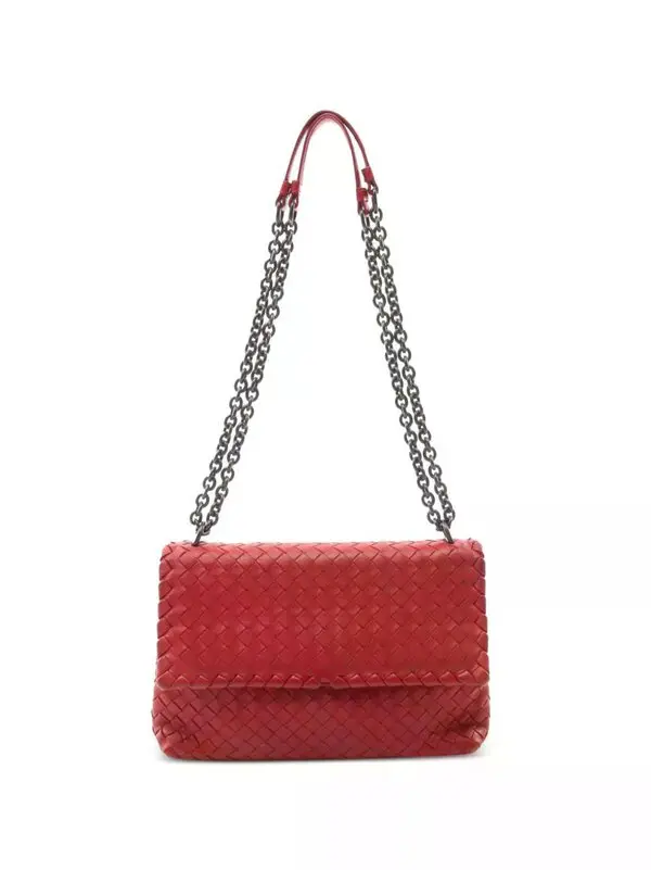 Bottega Veneta 2000s Small Olympia Chain Shoulder Bag - Red