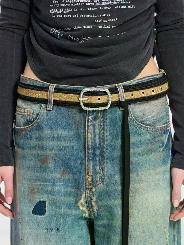 ANN DEMEULEMEESTER Regimental Jacquard Belt