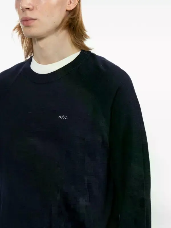 A.p.c. Logo-embroidered Raglan-sleeve Jumper