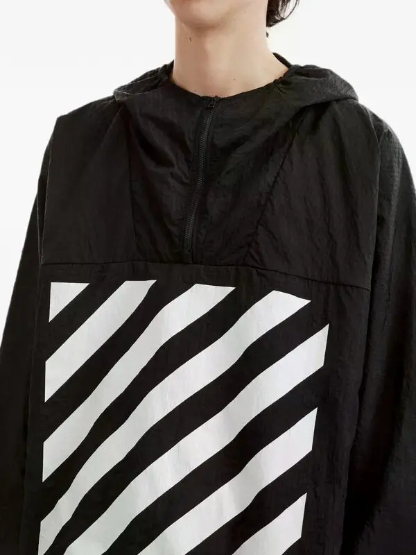 Off-White Diagonals-motif Hooded Windbreaker Jacket