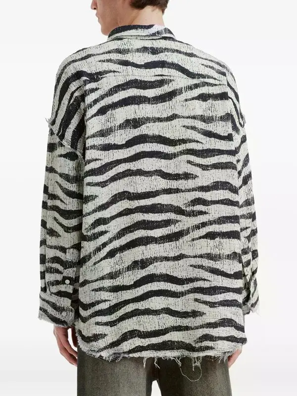 R13 Zebra-print Frayed Shirt