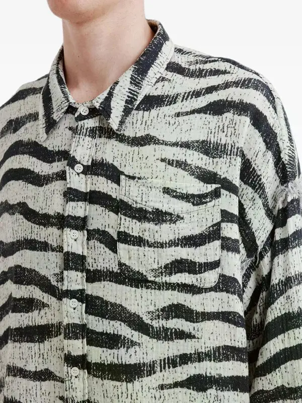 R13 Zebra-print Frayed Shirt