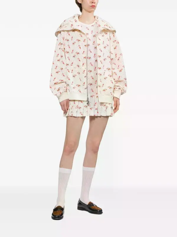 Ashley Williams Graphic-print Pleated Dress
