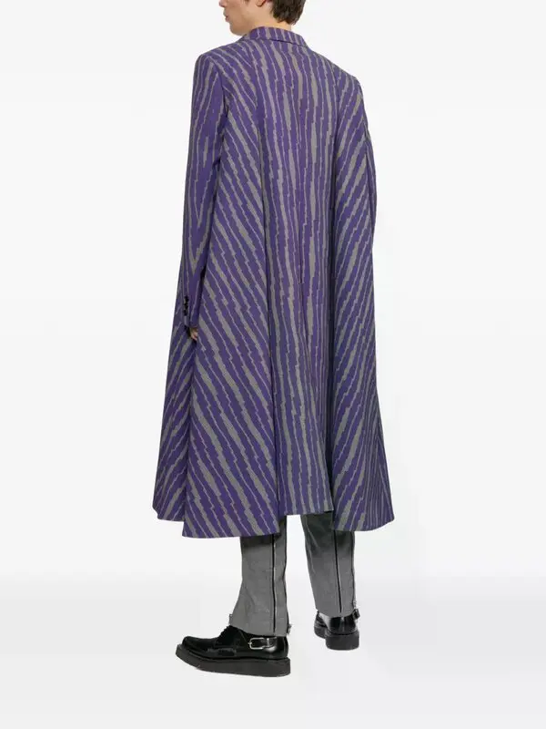 Comme Des Garçons Striped Single-breasted Coat