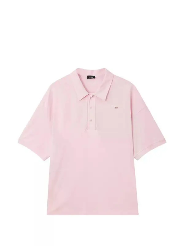 We11Done Logo-embroidered Oversized Polo Shirt - Pink