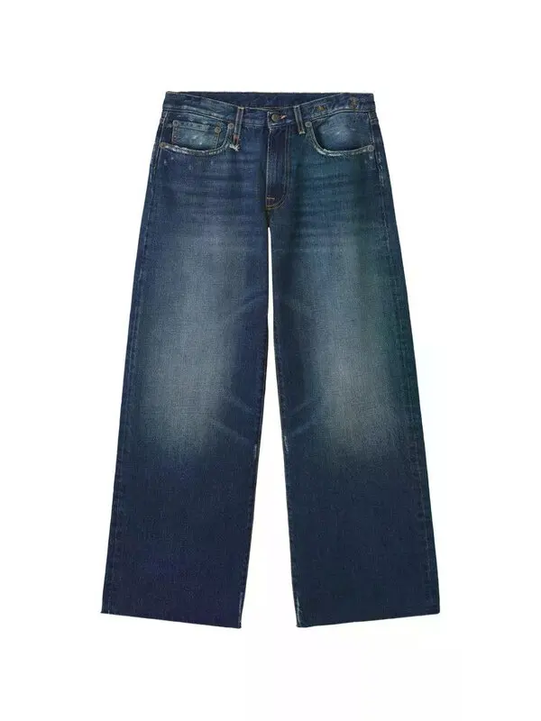 R13 Distressed Wide-leg Jeans