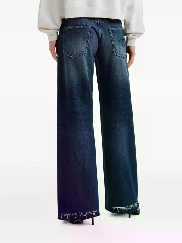 R13 Distressed Wide-leg Jeans