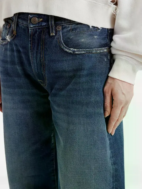 R13 Distressed Wide-leg Jeans