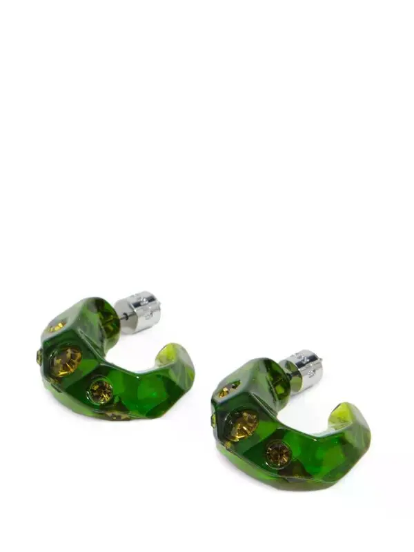 Bimba Y Lola Resin And Crystals Hoop Earrings