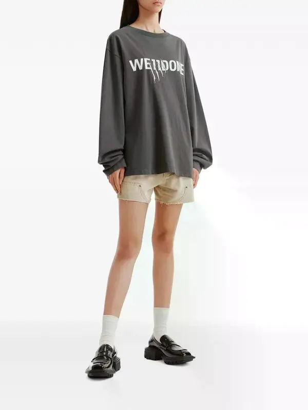 We11Done Logo-print Distressed T-shirt