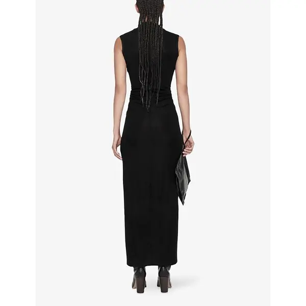 ALLSAINTS Dariya V-neck Wool-blend Maxi Dress