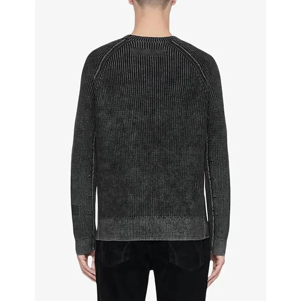 ALLSAINTS Kit Crewneck Regular-fit Cotton Jumper - Washed Black