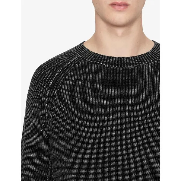 ALLSAINTS Kit Crewneck Regular-fit Cotton Jumper - Washed Black