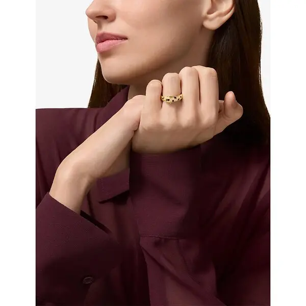 Cartier Panthère De 18ct Onyx And Tsavorite Ring